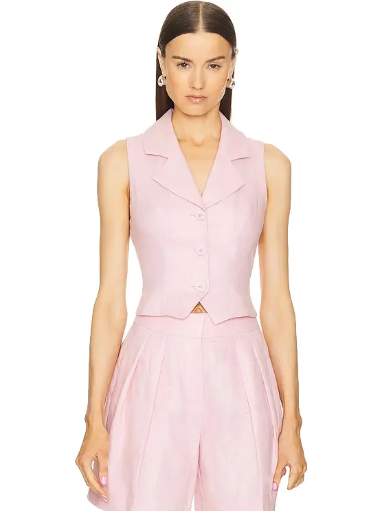 L'academie By Marianna Carinne Vest Top - Blush Pink