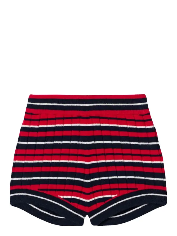 Guest In Residence Striped Ribbed Cashmere Shorts - Red