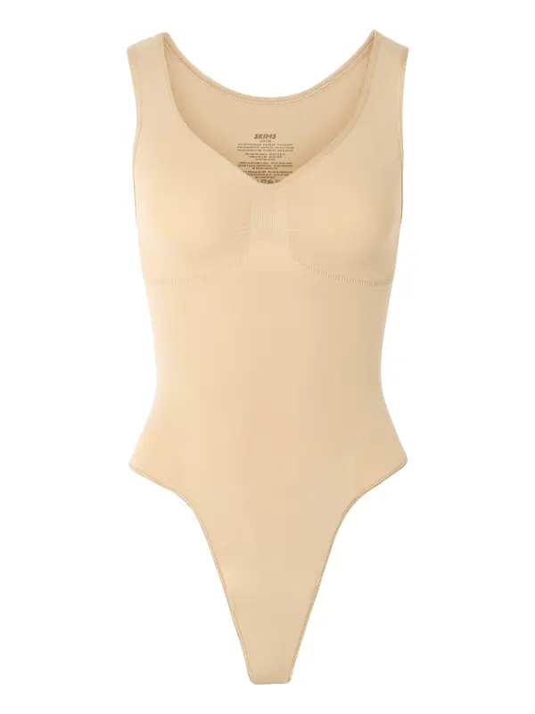 SKIMS Seamless Sculpt Scoop Neck Thong Bodysuit - Neutrals