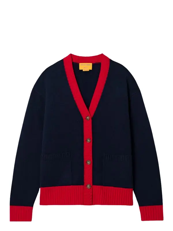 Guest In Residence Color-block Cashmere Cardigan - Blue