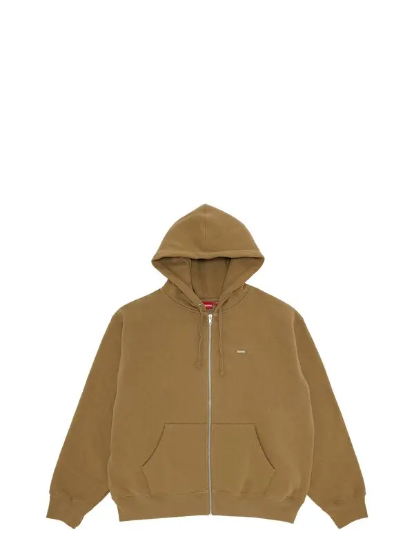 Supreme Small Box Zip Up Hooded Sweatshirt - Tan