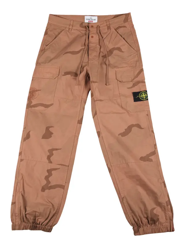 Supreme X Stone Island Camo Cargo Pant - Orange