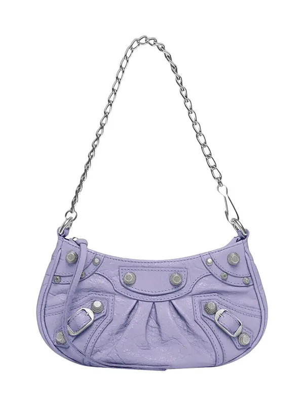 Balenciaga Le Cagole Mini Purse With Chain - Purple