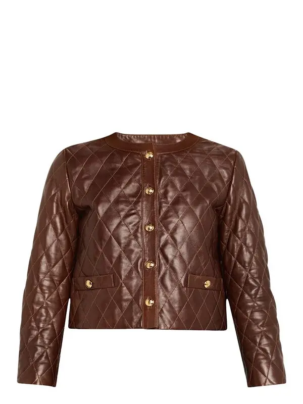 NILI LOTAN Amy Leather Jacket - Bordeaux