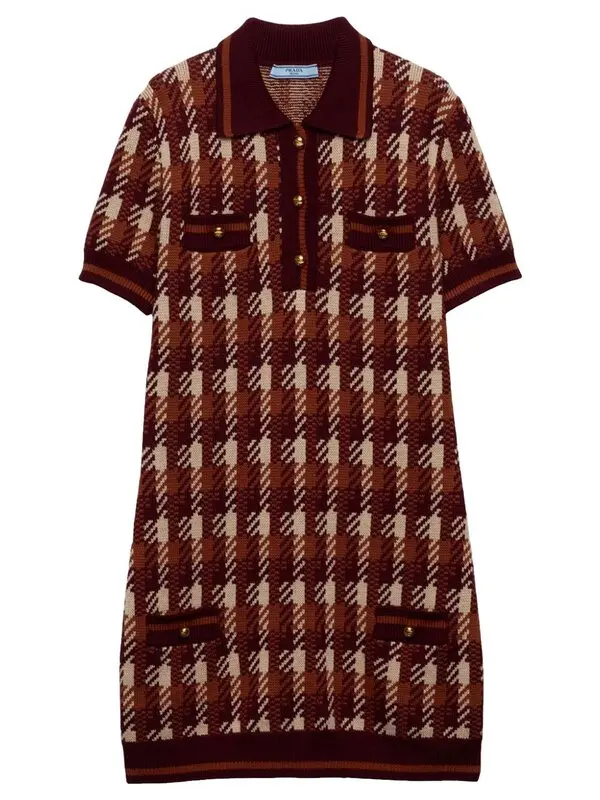 Prada Wool Knit Mini Dress - Red