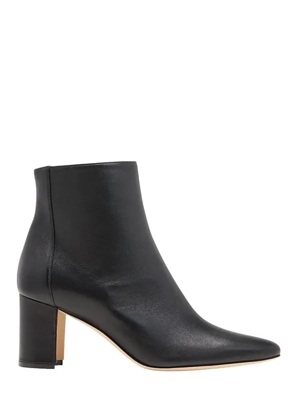 Manolo Blahnik Rosie Leather Ankle Booties - Black