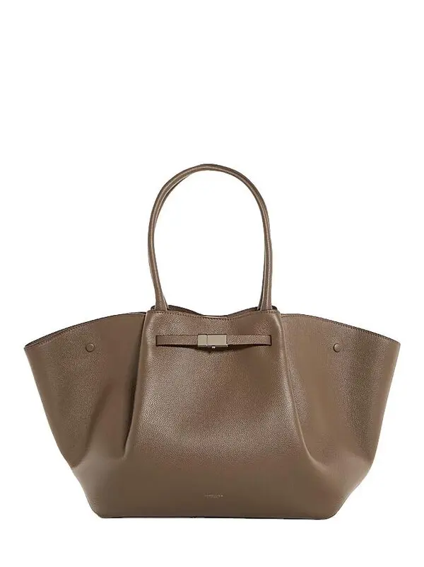 DEMELLIER New York Leather Tote - Dark Taupe