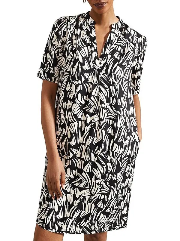 HOBBS LONDON Lucille Tunic Dress - Black Cream