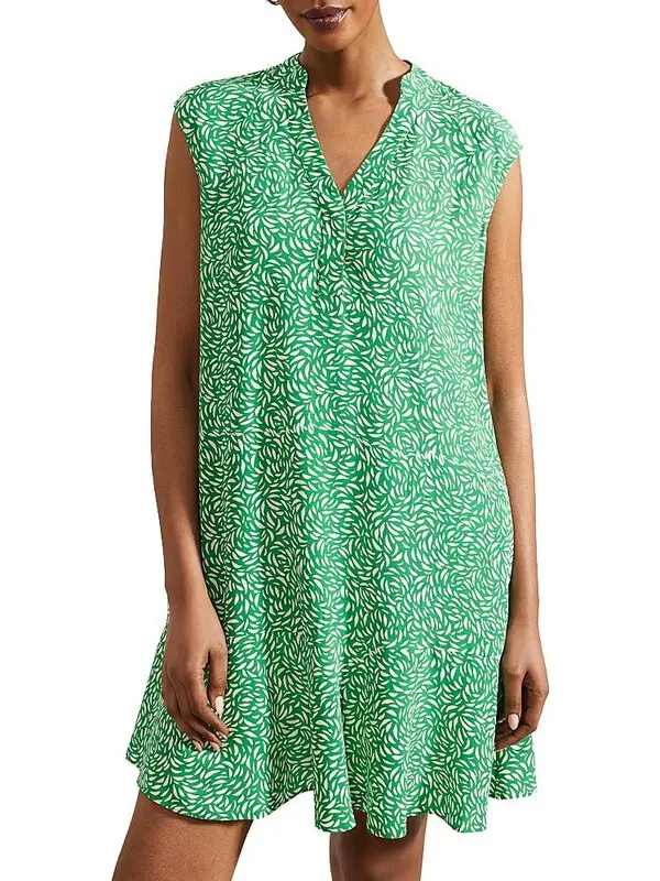 HOBBS LONDON Janey Mini Dress - Green Cream