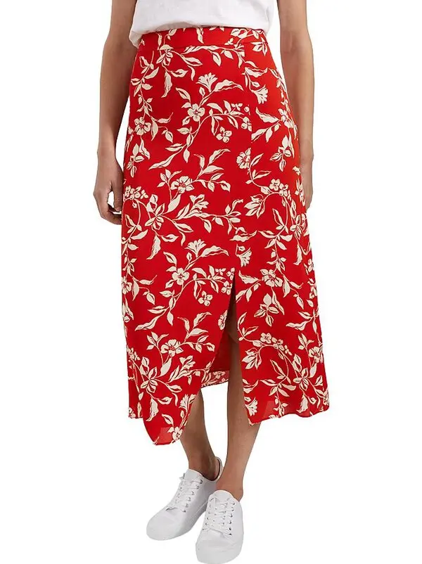 HOBBS LONDON Eloise Printed Midi Skirt - Red Buttercream