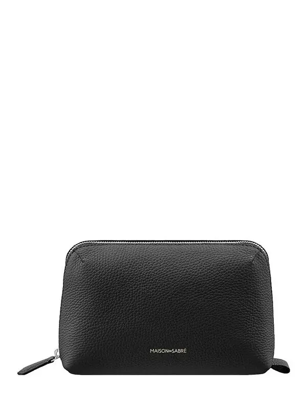 MAISON DE SABRE Leather Tech Pouch - Black Caviar