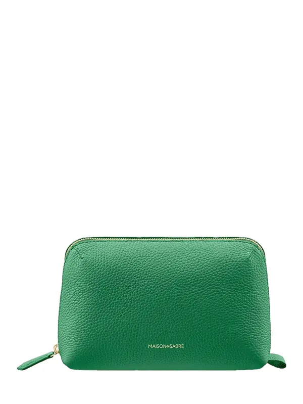 MAISON DE SABRE Leather Tech Pouch - Emerald Green