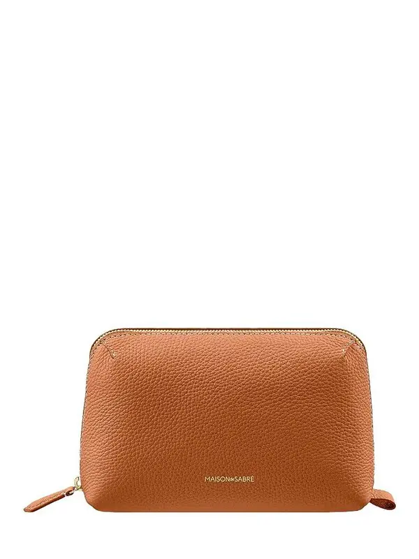 MAISON DE SABRE Leather Tech Pouch - Pecan Brown
