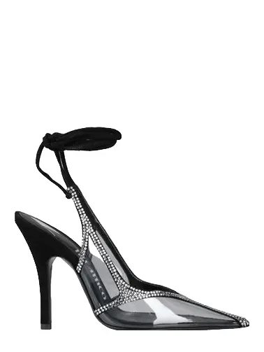 Attico Pumps With Leather And Crystal Detailing - Black