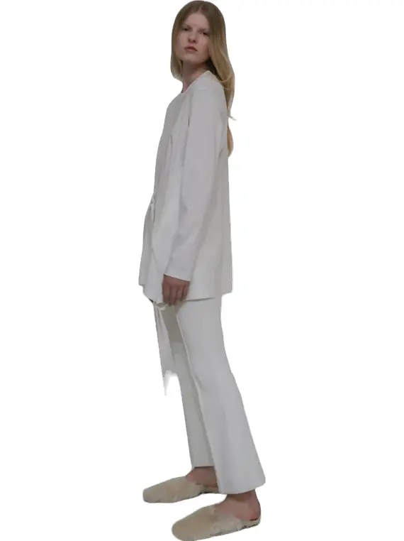 Rosetta Getty Cropped Flare Pull-on Pant - White