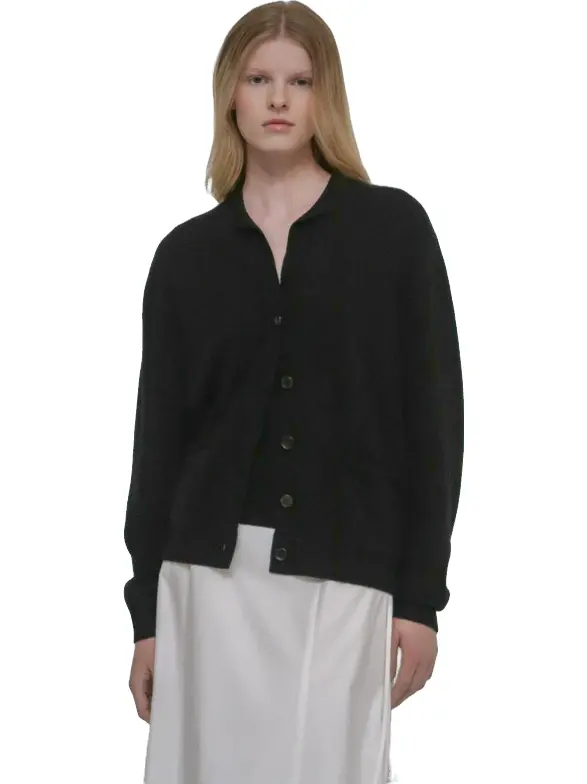 Rosetta Getty Mercerized Wool Cashmere Cardigan - Black