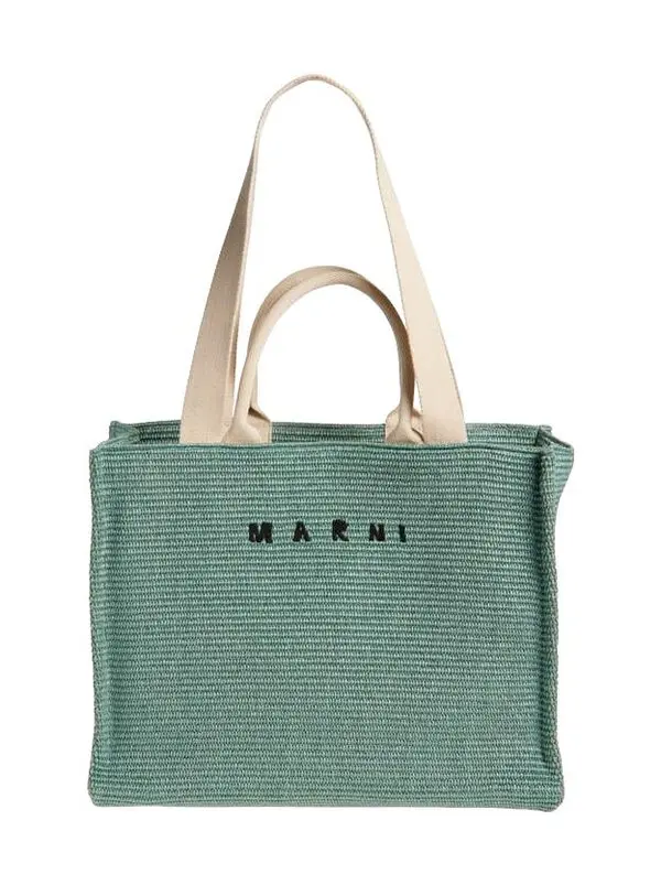 Marni Small Woven Tote Bag - Sea/ Green