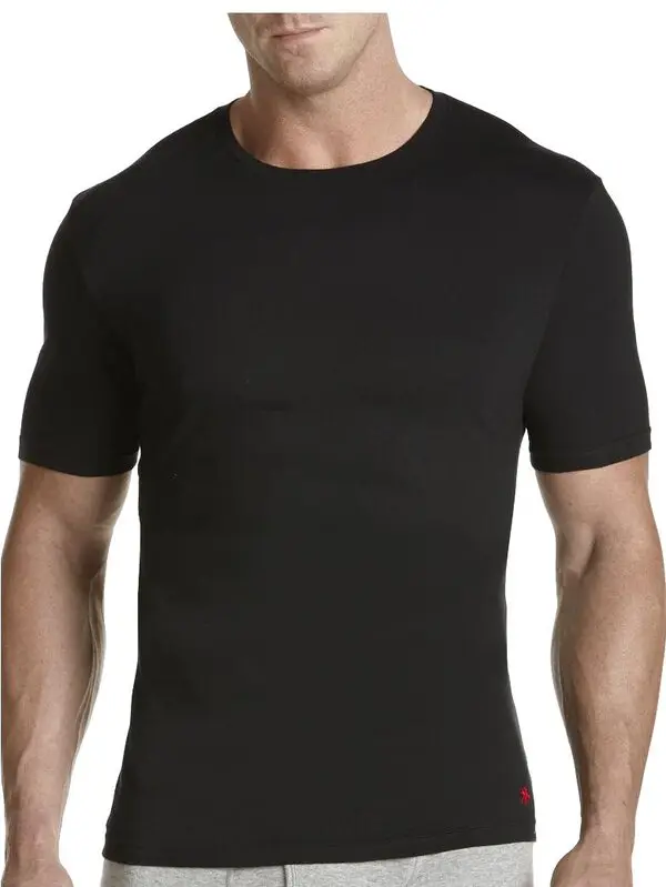 Polo Ralph Lauren Big & Tall 3-pk Crewneck Undershirts - Black