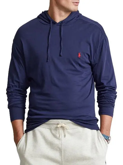 Polo Ralph Lauren Big & Tall Jersey Hooded Long-sleeve T-shirt - Ink
