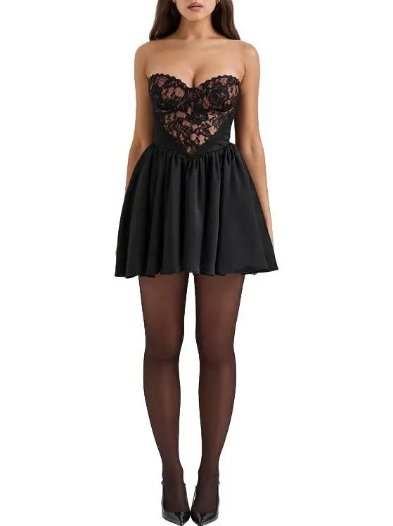 House Of Cb J'adore Strapless Mini Dress - Black