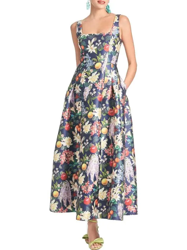 Sachin & Babi Mia Fruit & Floral Print Cocktail Dress - Alto Giardino