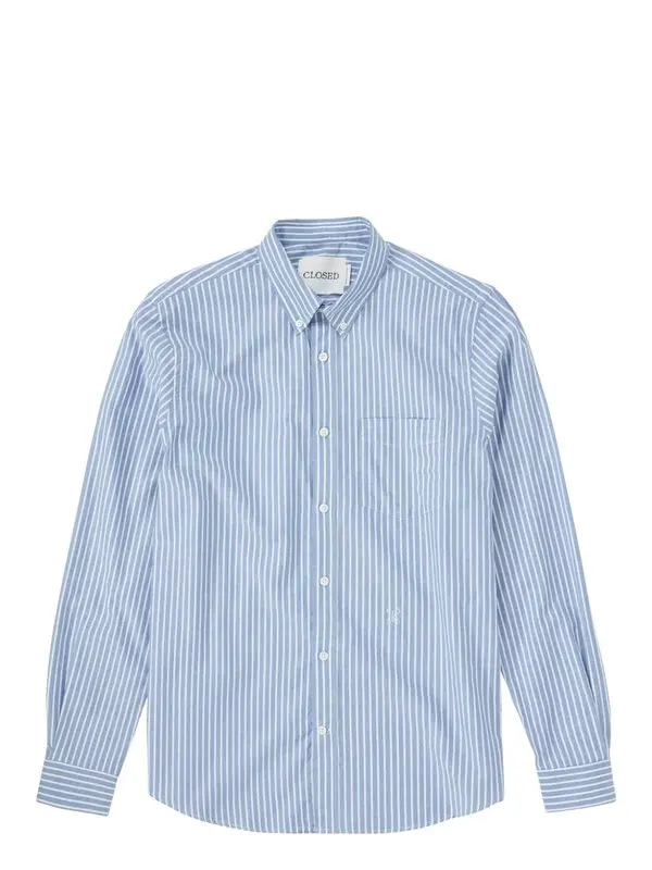 Closed Striped Cotton Shirt - Blue