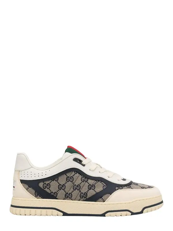 Gucci Re-web Gg Supreme Sneakers - Wht/blk/gry