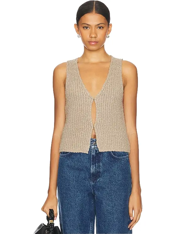 LOVERS AND FRIENDS Timo Knit Vest - Taupe