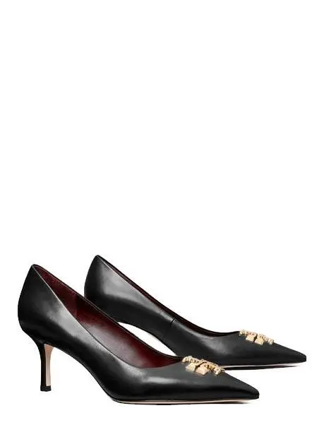 Tory Burch Eleanor Pointed Toe Pump - Perfect Black / Gold