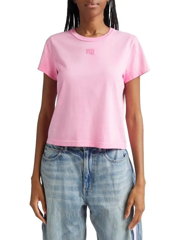Alexander Wang Puff Logo Shrunken T-shirt - Washed Lotus