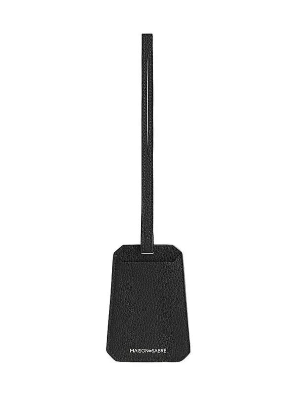 MAISON DE SABRE Leather Luggage Tag - Black Caviar
