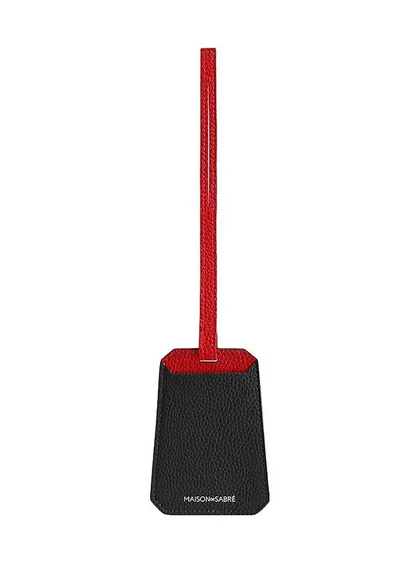 MAISON DE SABRE Leather Luggage Tag - Rouge Noir