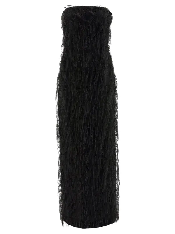 FERRAGAMO Fringes Maxi Dress - Black