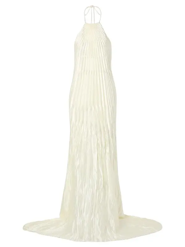 DANIELLE FRANKEL Sinclair Embellished Halterneck Gown - Neutrals