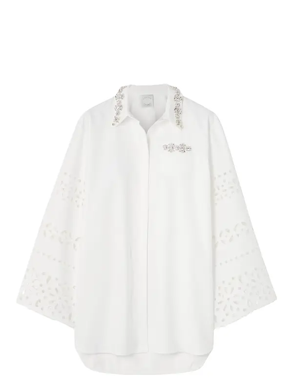 Huishan Zhang Logan Crystal-embellished Shirt - White