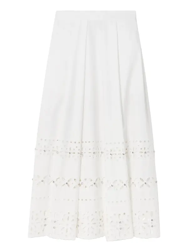 Huishan Zhang Avery Pleated Maxi Skirt - White