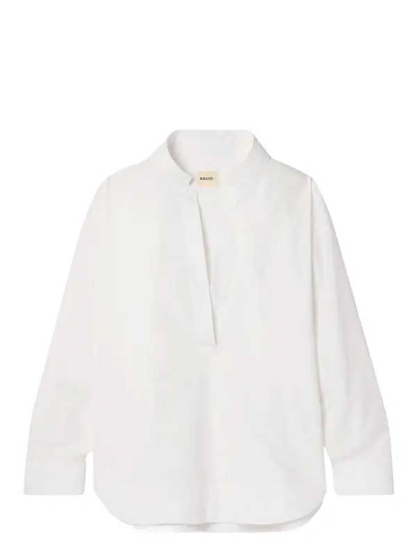 Khaite Tito Oversized Cotton-poplin Shirt - White