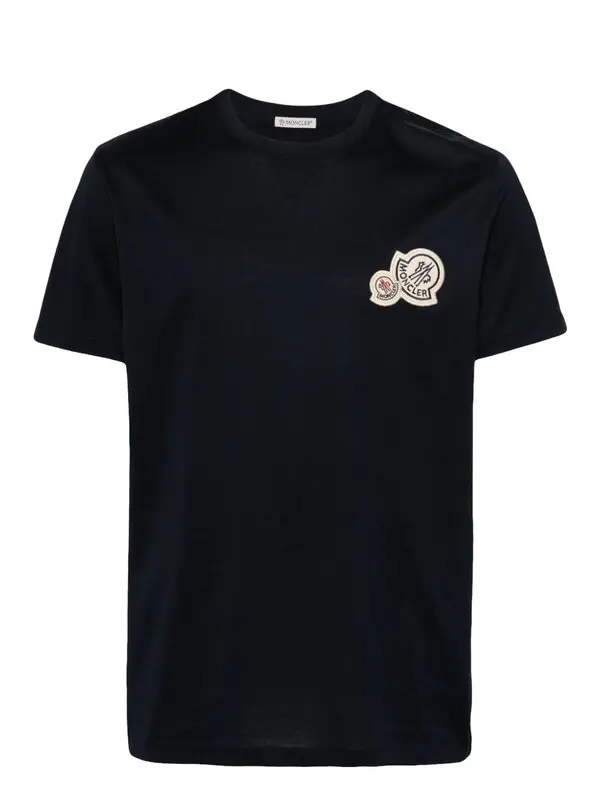 Moncler Appliqué-logo Cotton T-shirt - Blue