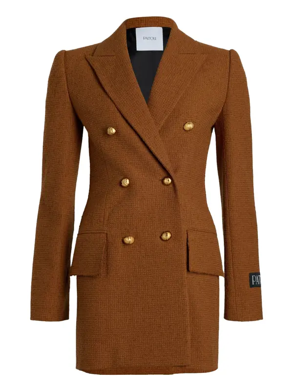 Patou Double-breasted Blazer - Brown