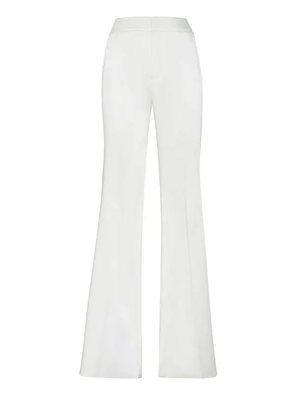 Philipp Plein Flared Satin Trousers - White