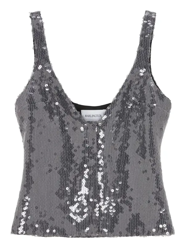 16Arlington Devereau Sequin-embellished Top - Silver