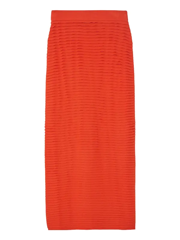 Altuzarra Mosiya Knitted Midi Skirt - Tomato Red