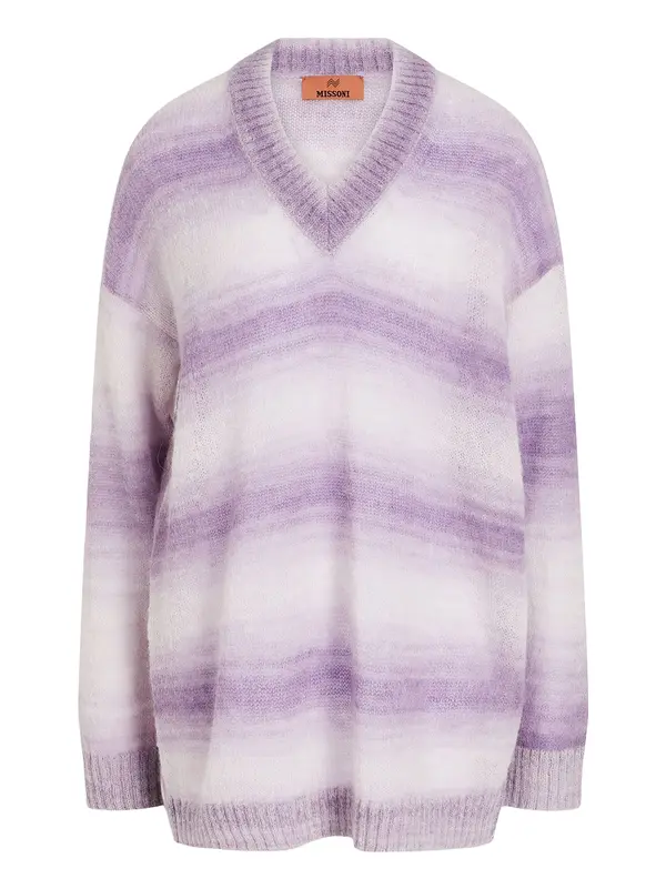 Missoni Striped Knitted Sweater - Lavender
