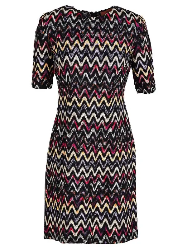 Missoni Crochet-knit Wool-blend Mini Dress - Black