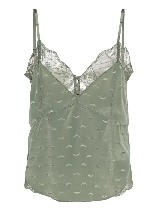 Zadig&Voltaire Logo-jacquard Silk Top - Green