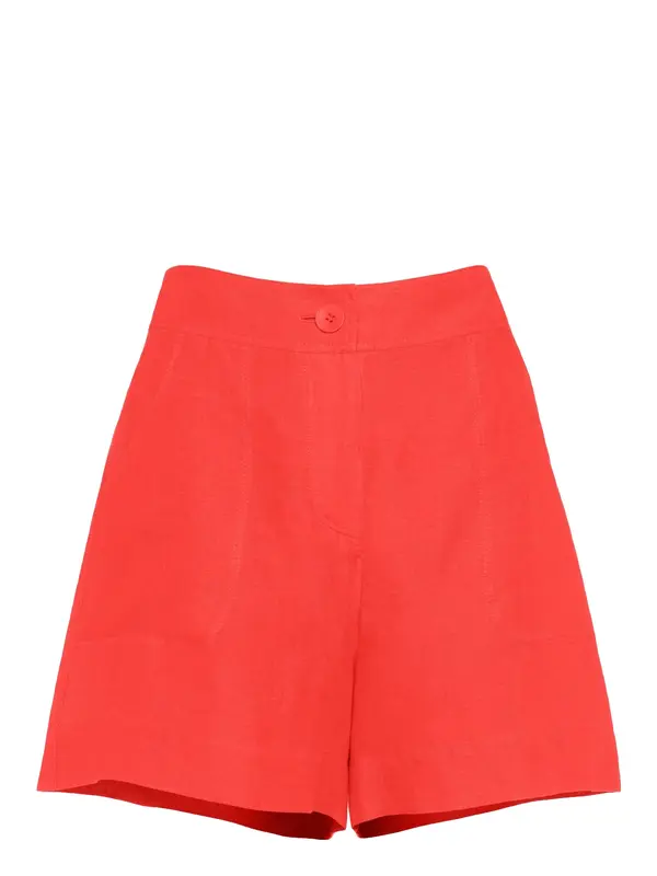 ERES High-waisted Linen Shorts - Red