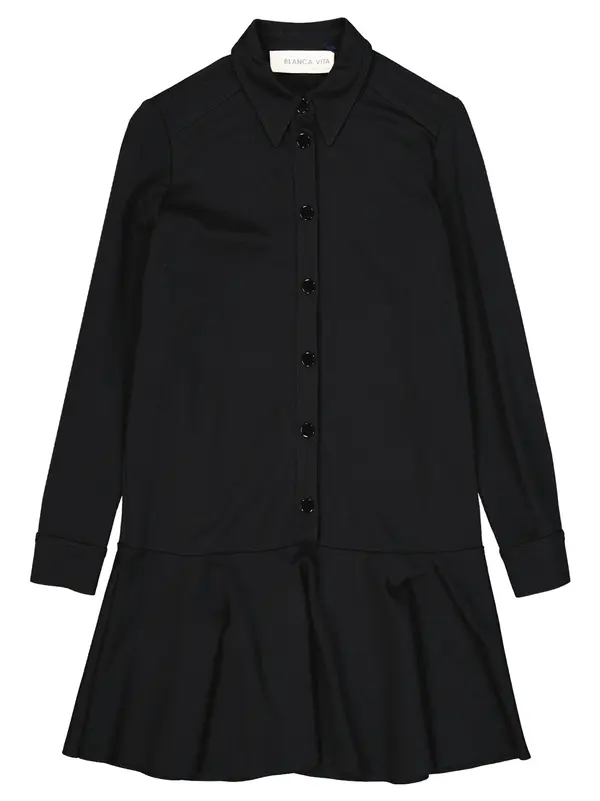 BLANCA VITA Mini Shirt Dress - Black