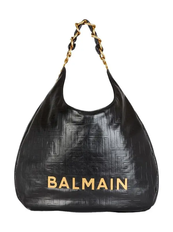 Balmain 1945 Soft Hobo Bag - 0pa Black