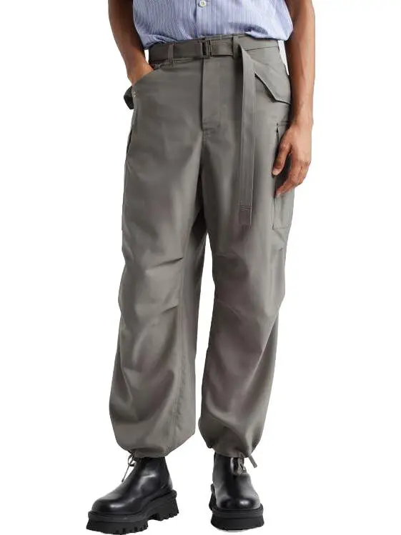 Sacai Wool-blend Cargo Pants - Taupe