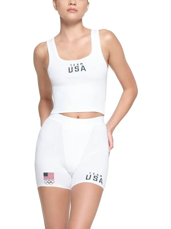 SKIMS For Team Usa Cotton Rib Olympic Tank - White